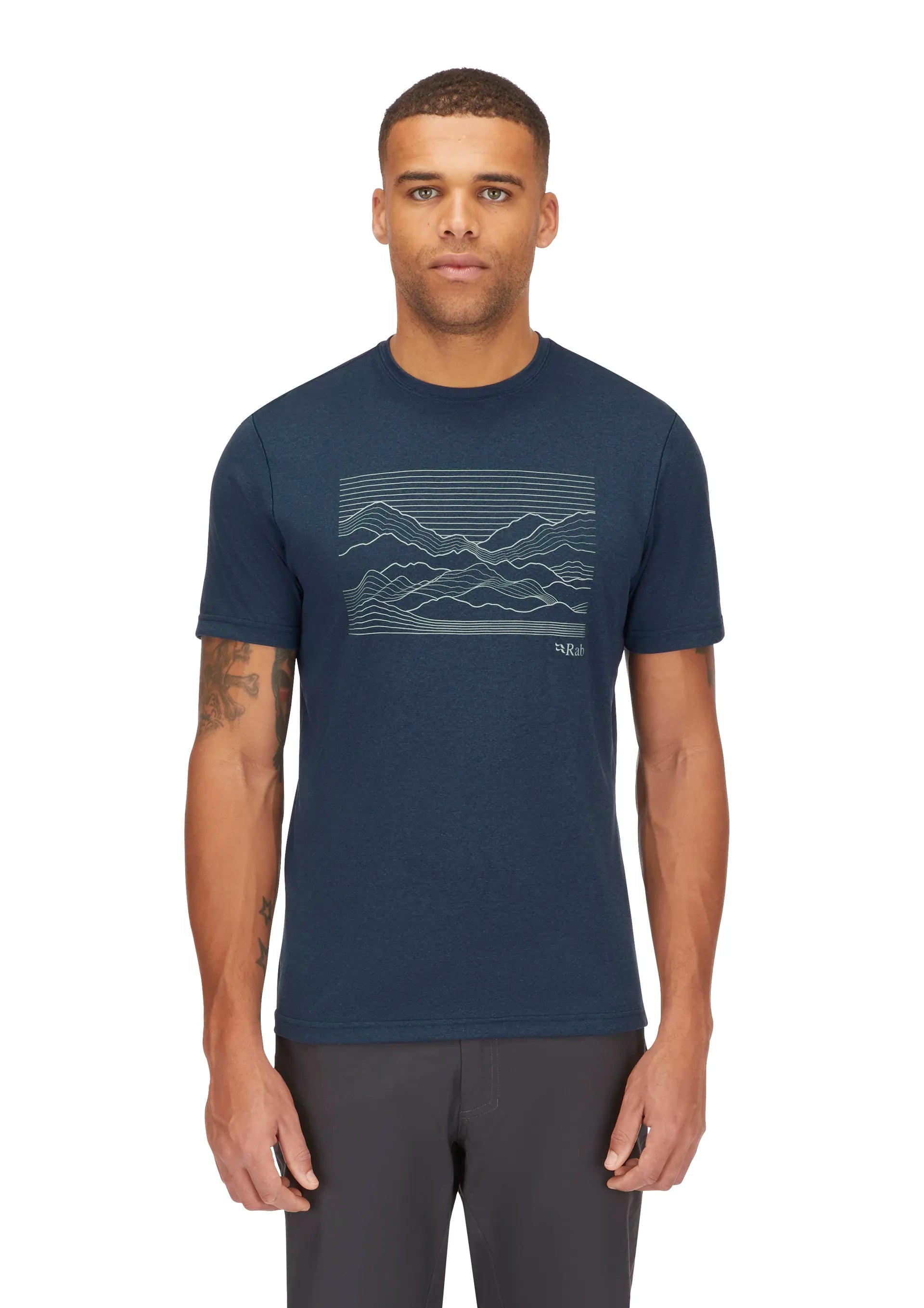Rab Mantle Outline Tee Mens Tempest Blue – BCH Camping & Leisure